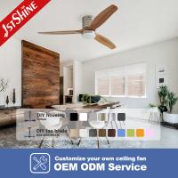 China TUYA App-Controlled 2 IN 1 LED Light Ceiling Fan Low Ceiling Solid Wood Blades with Remote for sale