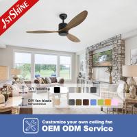China Decorative 3 Blades Solid Wood Ceiling Fan With Or Without Light 2 In 1 for sale