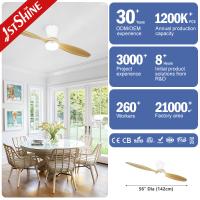 China DC Motor 56 Inch Solid Wood Ceiling Fan Decorative Remote Control for sale
