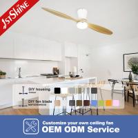 China DC Motor 56 Inch Solid Wood Ceiling Fan Decorative Remote Control for sale