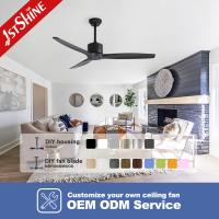 China Sleek and Stylish Solid Wood Ceiling Fan Powered by DC Motor with Remote Control for sale