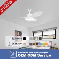 China 18 Watt LED Light Plastic Ceiling Fan Silent With Remote Control for sale