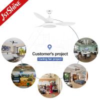 China 18 Watt LED Light Plastic Ceiling Fan Silent With Remote Control for sale