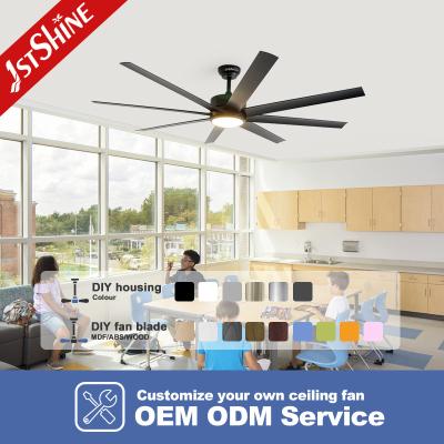 China 6 Speed Reversible DC Motor Ceiling Fans With Lights And Remote 64 Inch for sale