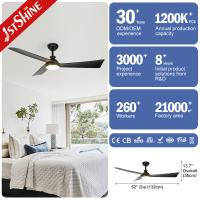 China 52 Inch Dimmable LED Light Ceiling Fan With Lights Remote Control 6 Speed for sale