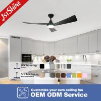 China 52 Inch Dimmable LED Light Ceiling Fan With Lights Remote Control 6 Speed for sale