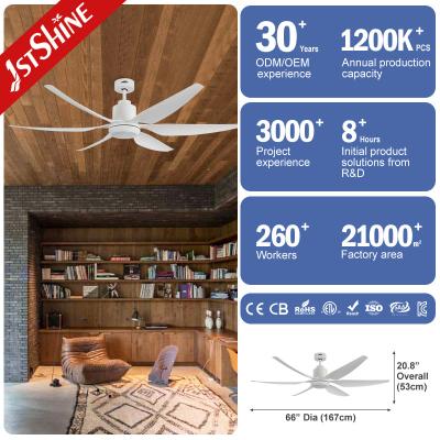 Cina Ventilatori di soffitto di 66 pollici più grandi con luci invertibili silenziosi motore aBS blade in vendita