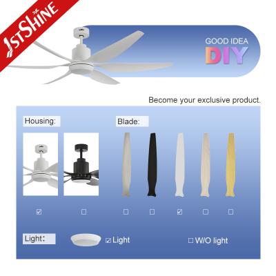 Cina Ventilatori di soffitto di 66 pollici più grandi con luci invertibili silenziosi motore aBS blade in vendita