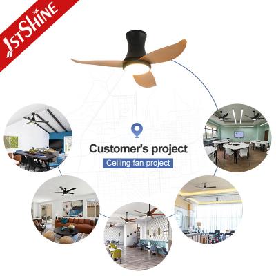 China 36 Inch Low Profile Ceiling Fan With Light Plastic Blade DC Motor Low Noise for sale