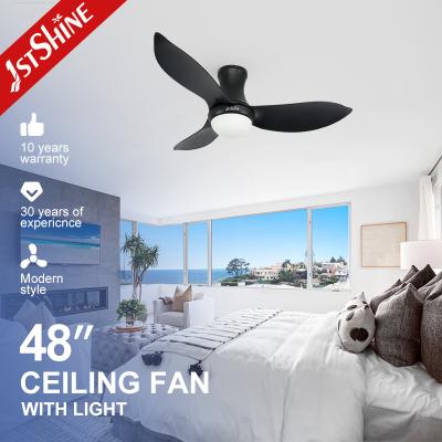 China Black Led 3 ABS Blades Ceiling Fan Dc Motor Modern Silent Flush Mounted for sale