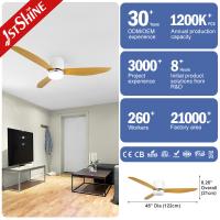 China Quiet DC Motor Flush Mount Ceiling Fan With Led Light Decorative for sale