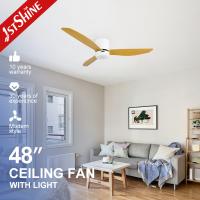 China Quiet DC Motor Flush Mount Ceiling Fan With Led Light Decorative for sale