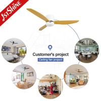 China Quiet DC Motor Flush Mount Ceiling Fan With Led Light Decorative for sale