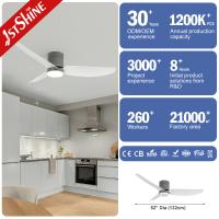 China Low Profile Decorative Flush Mount Ceiling Fan With LED Light And Remote Control for sale