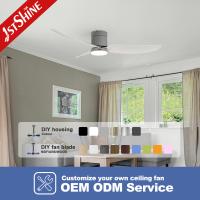 China Low Profile Decorative Flush Mount Ceiling Fan With LED Light And Remote Control for sale