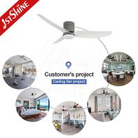 China Low Profile Decorative Flush Mount Ceiling Fan With LED Light And Remote Control for sale