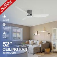 China Low Profile Decorative Flush Mount Ceiling Fan With LED Light And Remote Control for sale