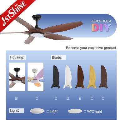 Cina soggiorno Fancy 52 Inch LED soffitto ventilatore ABS lame corpo LED Lampada Air Cooler in vendita