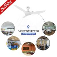 China Power Saving AC Motor Plastic Ceiling Fan White Warm Yellow Light for sale