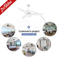 China Modern Indoor Plastic Ceiling Fan With Light And Remote Control 3 Speed for sale