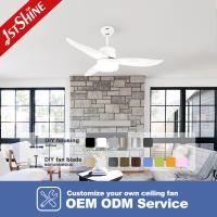 China Modern Indoor Plastic Ceiling Fan With Light And Remote Control 3 Speed for sale