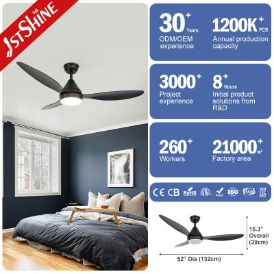 China High RPM Large Airflow Plastic Dimmable Remote Control Ceiling Fan With LED Light for sale