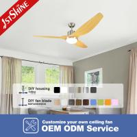China 100% Copper DC Motor Modern Plastic Ceiling Fan With Led Light Remote Control for sale