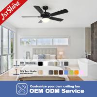 China Black Ceiling Fan With Light Kit Multifunction 6 Speed Wind Speed for sale