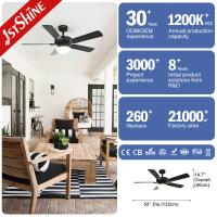China Black Ceiling Fan With Light Kit Multifunction 6 Speed Wind Speed for sale