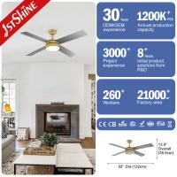 China CCC Modern Ceiling Fan With Light And Remote Control 4 MDF Blades for sale