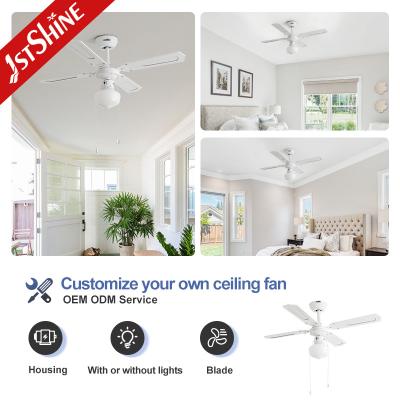 China AC Modern Traditional Ceiling Fan Pull Chain Switch 4 MDF Blades for sale