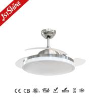 China 3 Pc Plastic Foldable Retractable Ceiling Fan Light 42 Inch Smart Remote for sale
