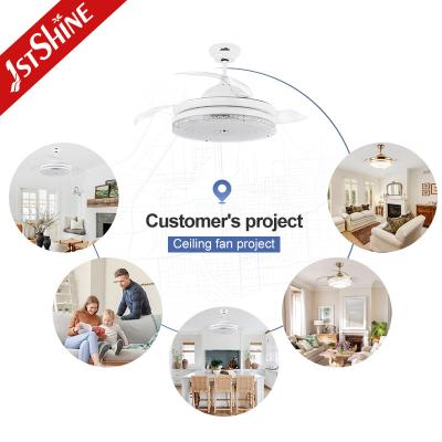 China 42 Inch Retractable Ceiling Fan Light With Reversible AC Motor for sale