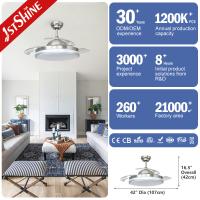 China LED Retractable Ceiling Fan Light 3 Speed Remote Control Modern for sale