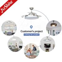 China LED Retractable Ceiling Fan Light 3 Speed Remote Control Modern for sale