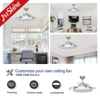 China LED Retractable Ceiling Fan Light 3 Speed Remote Control Modern for sale