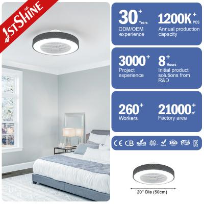 China Silent DC Motor Flush Mount Ceiling Fan With Lights , Low Profile Fan For Bedroom for sale