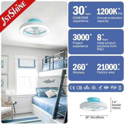 China Flush Mount Modern Bladeless Ceiling Fan 3 Color Led Light Quiet Dc Motor for sale