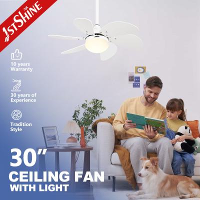 China Witte plafondventilator licht kinderkamer DC motor 30 inch mini LED plafondventilator for sale