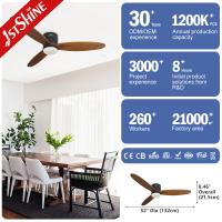 China Modern Decorative Remote LED Ceiling Fan Flush Mount 3 Color Lighting for sale