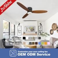China Modern Decorative Remote LED Ceiling Fan Flush Mount 3 Color Lighting for sale