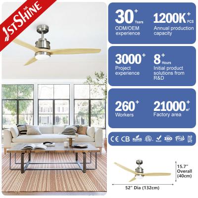 China Stable Illumination Energy Efficient Ceiling Fans Multi Color Wooden Blades for sale