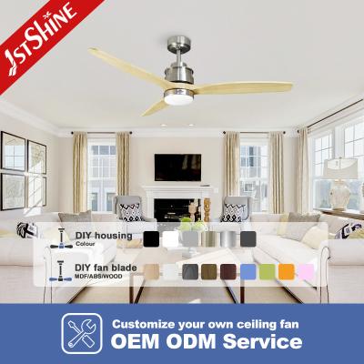 China Stable Illumination Energy Efficient Ceiling Fans Multi Color Wooden Blades for sale