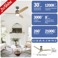 China 52 Inch Bldc Remote LED Ceiling Fan 3 Natural Solid Wood Blades for sale