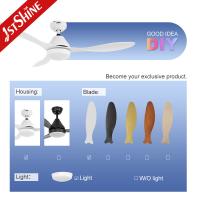 China Plastic High RPM Dimmable LED Ceiling Fan Light With Remote Control for sale