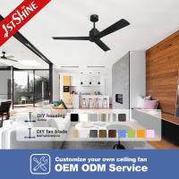 China Black 3 Solid Wood Blades Quiet Ceiling Fan With Remote Control for sale