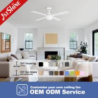 China Color Changing Lighting Dimmable LED Indoor Ceiling Fan With Remote Control for sale