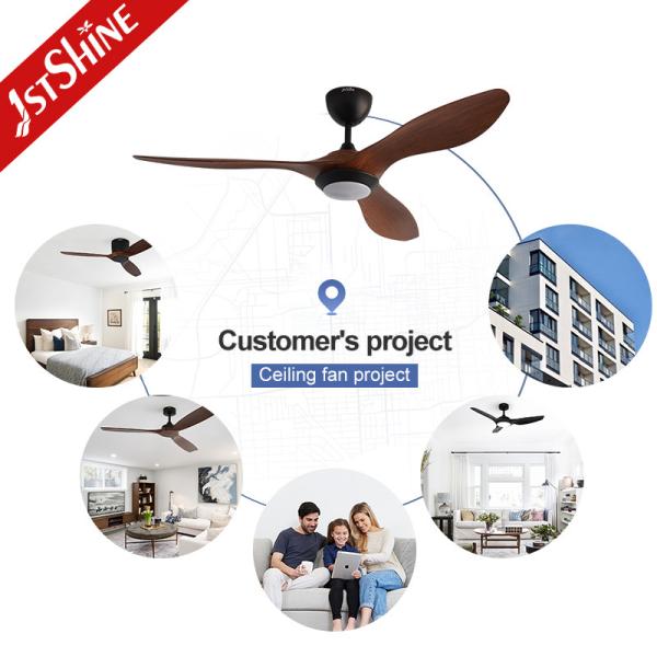 Indoor DC Ceiling Fan With Light 3 ABS Blade Lower Noise for school
