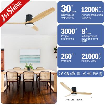 China Led Ceiling Fan With Remote Control ,52 Inches Flush Mounting Quiet Dc Motor for sale