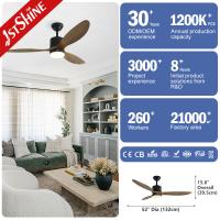 China Decorative 3 Blades Solid Wood Ceiling Fan With Or Without Light 2 In 1 for sale